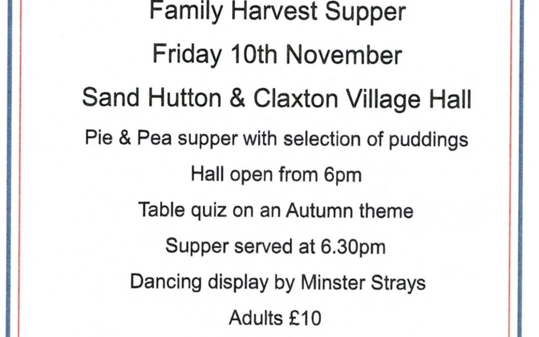News & Events - Sand Hutton & Claxton Village Hall