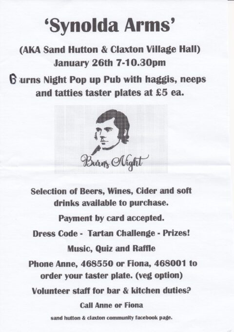News & Events - Sand Hutton & Claxton Village Hall