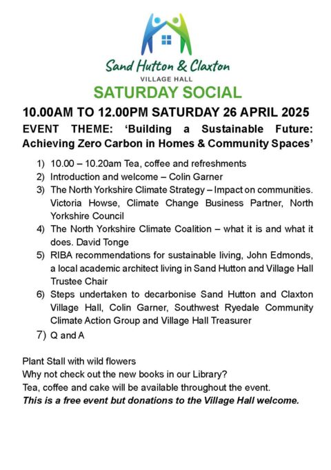 Saturday Social with a focus on Building a Sustainable Future ...