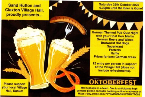 German Pub Quiz and Oktober Bier Fest Event - Sand Hutton & Claxton ...